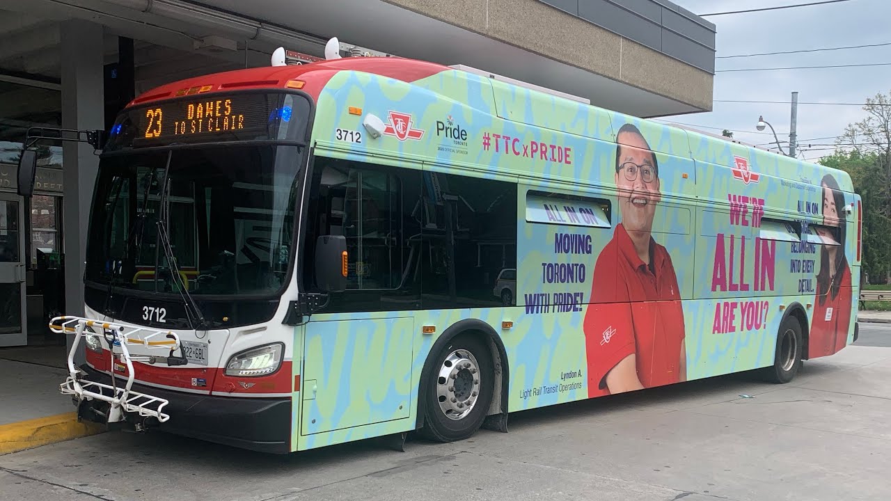 TTC Full Northbound Ride Video on 3712 2025 Pride Month Wrap bus on ...