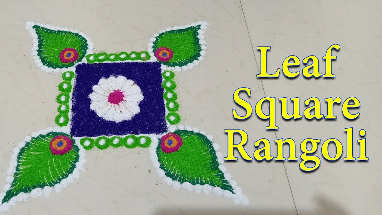 Square Leaf Rangoli || New Design Rangoli Basic || Simple Design - YouTube