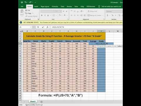 IF Function in Excel | Microsoft Excel #shorts #youtubeshorts #iffunction #excelfunctions - YouTube