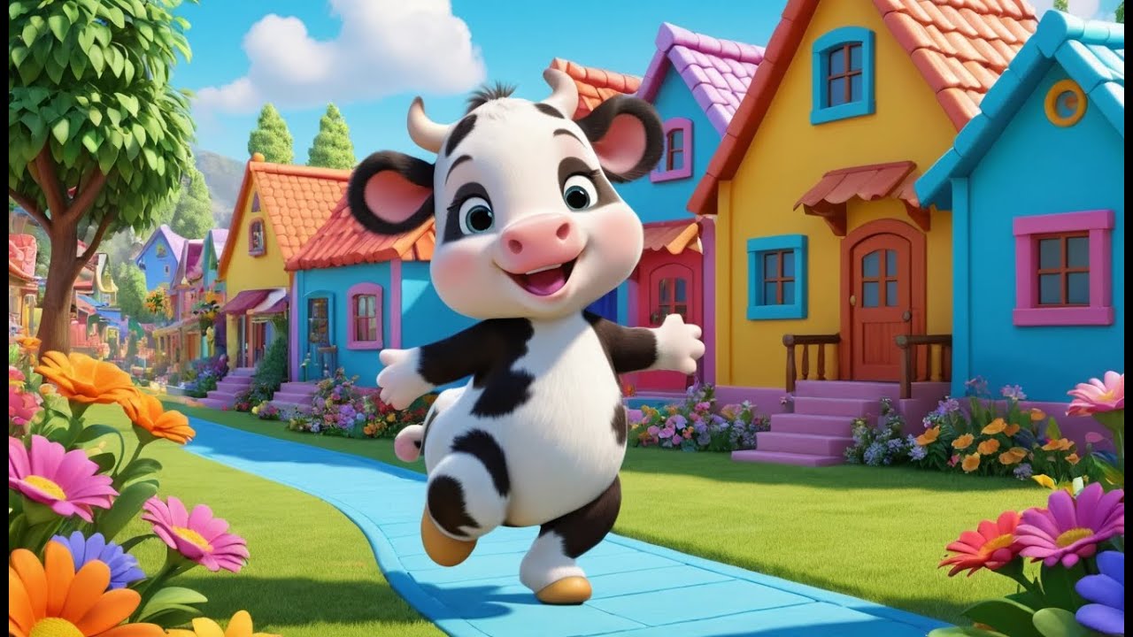 Baby Moo Moo Dancing | Adorable Cow Dance Song for Toddlers | Fun Farm ...