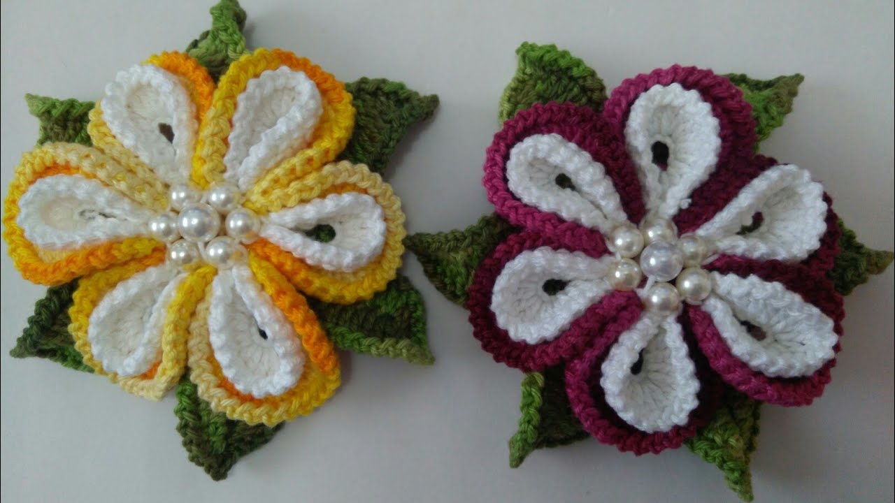 Bela Flor em crochê com Maria José... - YouTube