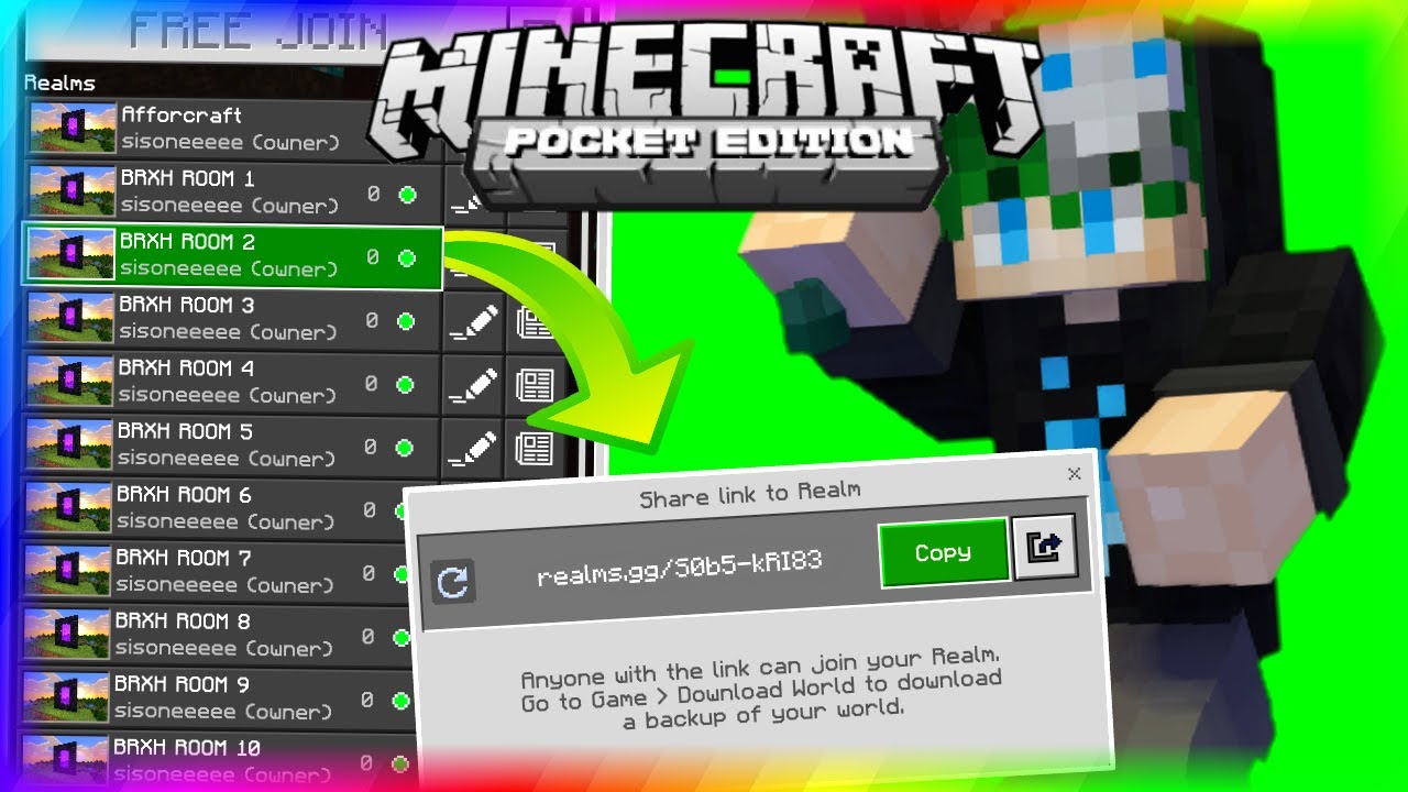 🔥10 REALM BARU GRATIS DI MCPE 1.16+ FREE JOIN REALMS (Minecraft PE ...