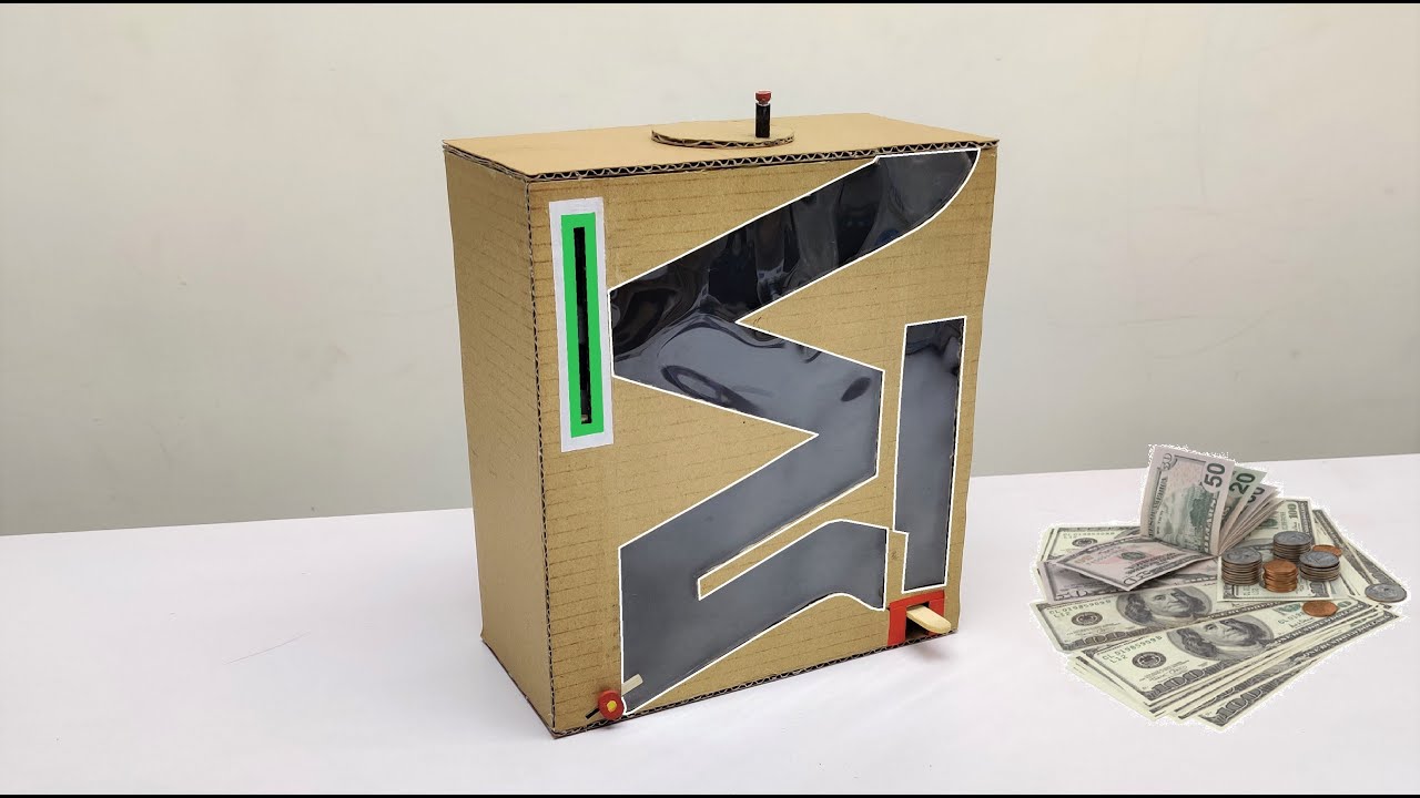 How to make Personal Cardboard bank For Saving Coins & Cash - YouTube