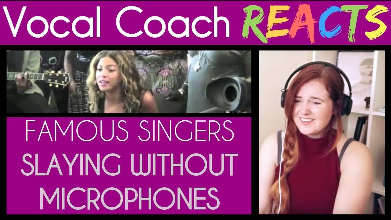 Vocal Coach Reacts to Famous Singers Slaying without Microphones - YouTube