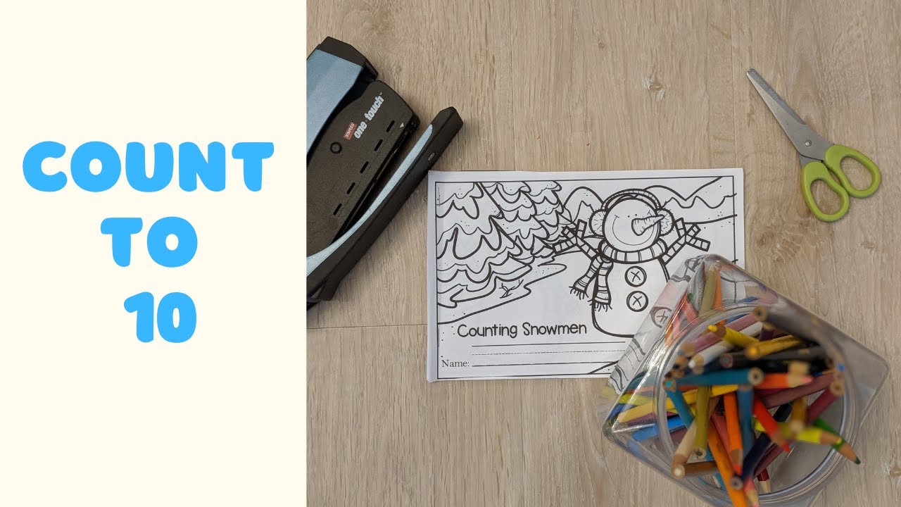 Kindergarten Reading and Counting Snowman Printable | Learn Counting to ...