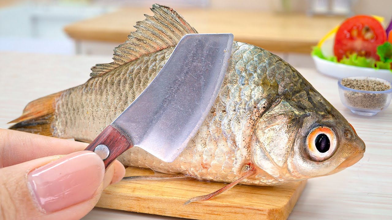 🐟 Catching and Cooking Miniature Steamed Soy and Ginger Fish for ...