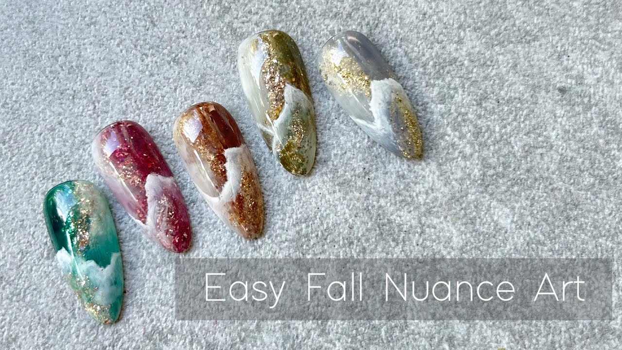 Easy Fall Nuance Nail Art - YouTube