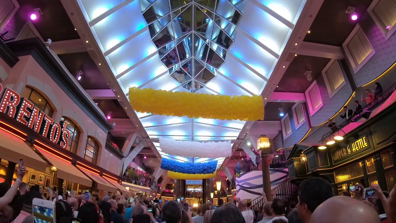 Balloon drop on first night of cruise on Symphony of the Seas, May 2019 ...