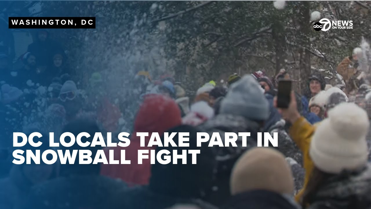 SNOWBALL FIGHT! DC residents take part in giant snowball fight at ...