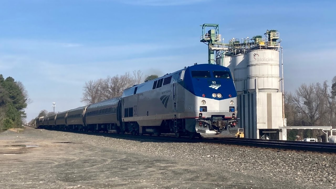 Amtrak 80, Amtrak 75 w/ CCU 101, and NS 350 in East Durham - YouTube