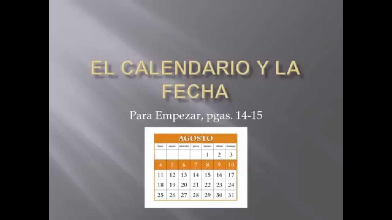 PE El calendario y la fecha - YouTube
