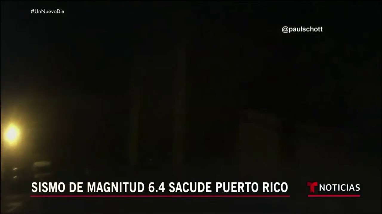 Nuevo Temblor de 6.4 Puerto Rico Martes 7 de Enero (Noticiero Telemundo ...