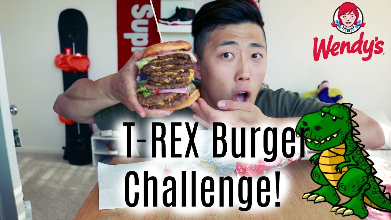 Wendy's T-Rex burger challenge! - YouTube