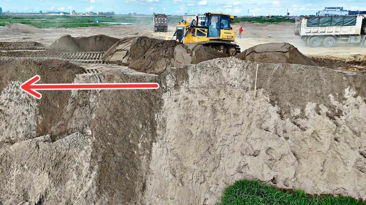 Part 11 Is The Best Skill Operator Dozer Shantui Pushing Sand Trimming ...