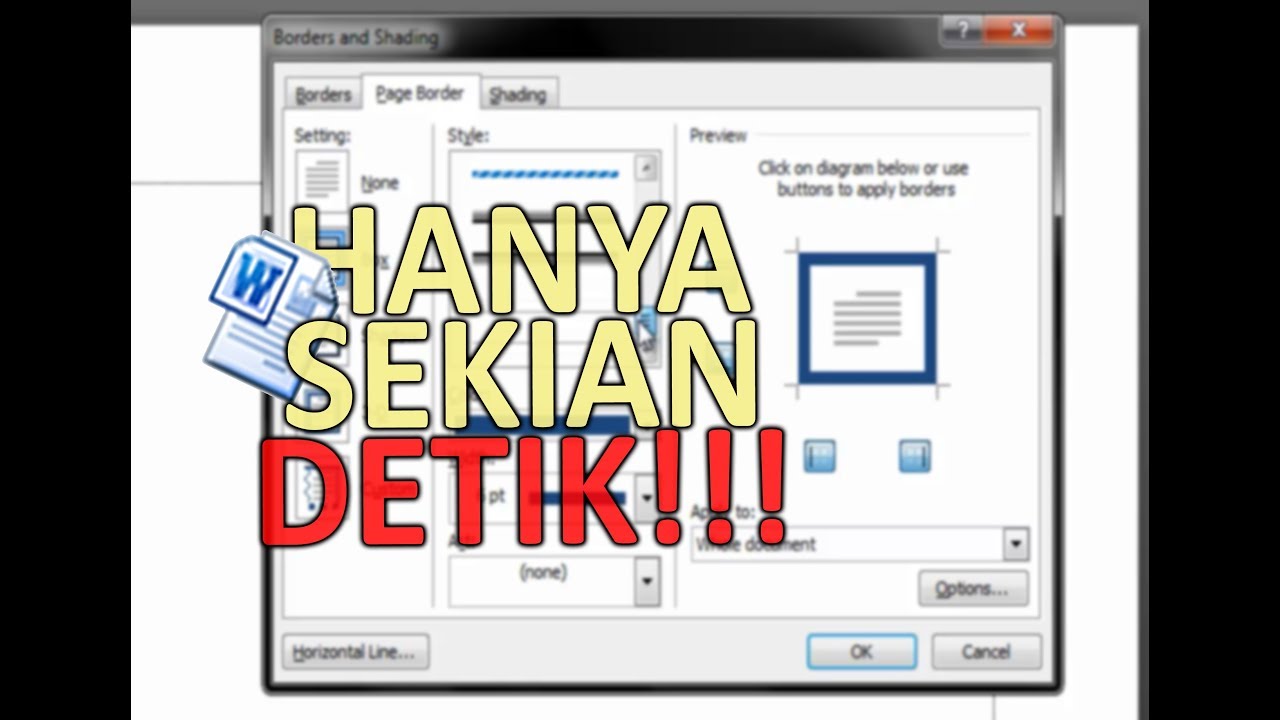 HANYA 5 DETIK!!! Membuat Border Halaman di MS Word - YouTube