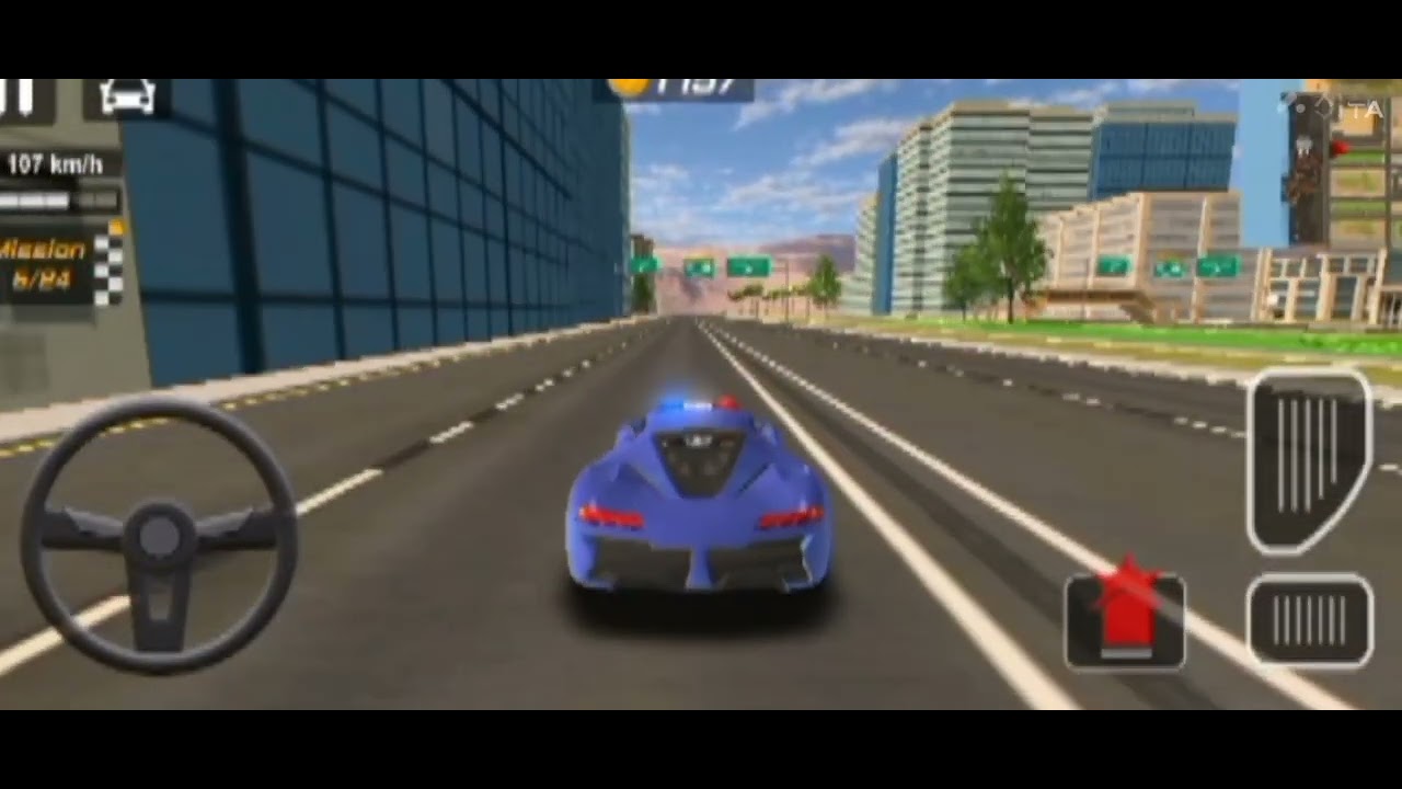 blue polic car #police drift car driving simulator game #viralvideo ...