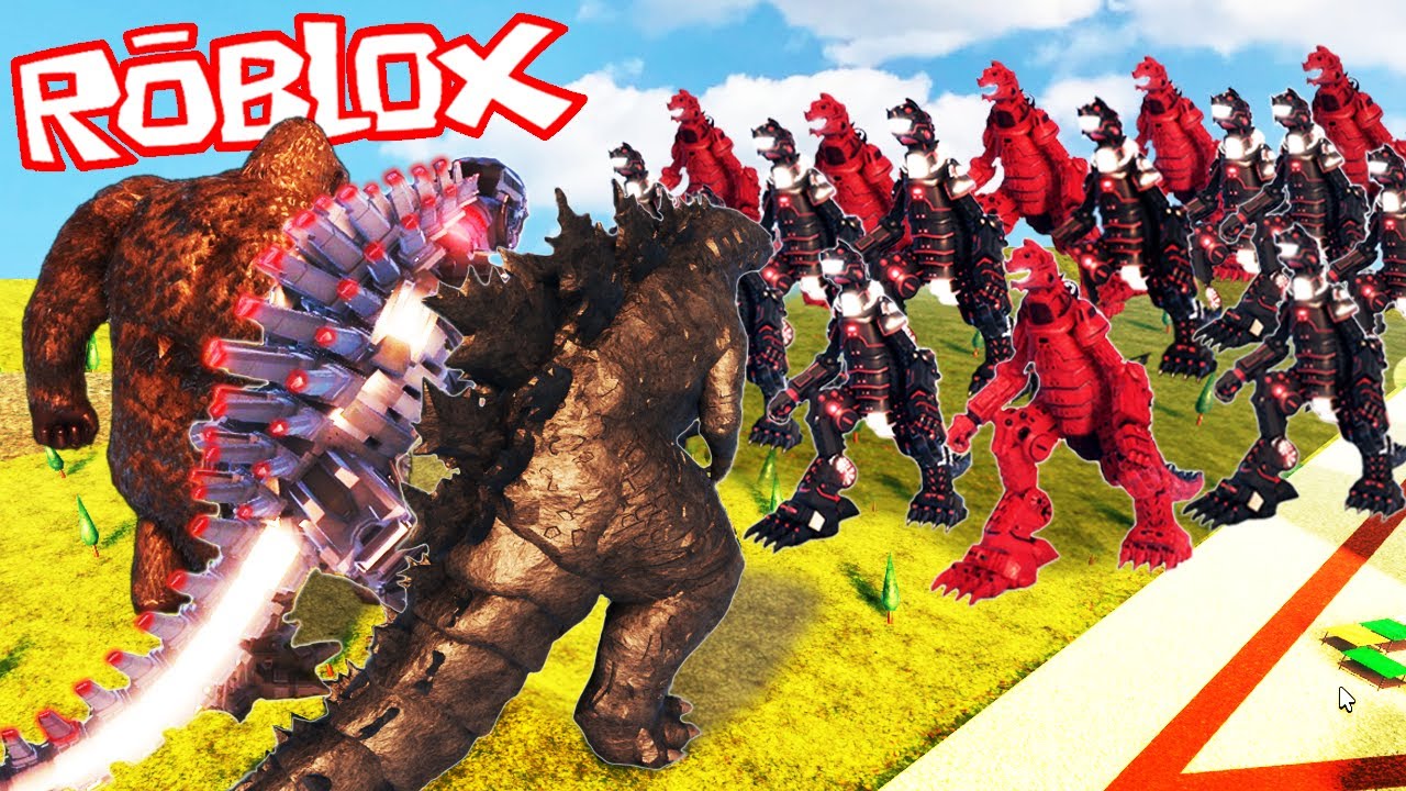 ROBLOX GODZILLA & KONG & MECHA vs READY PLAYER ONE ARMY - YouTube