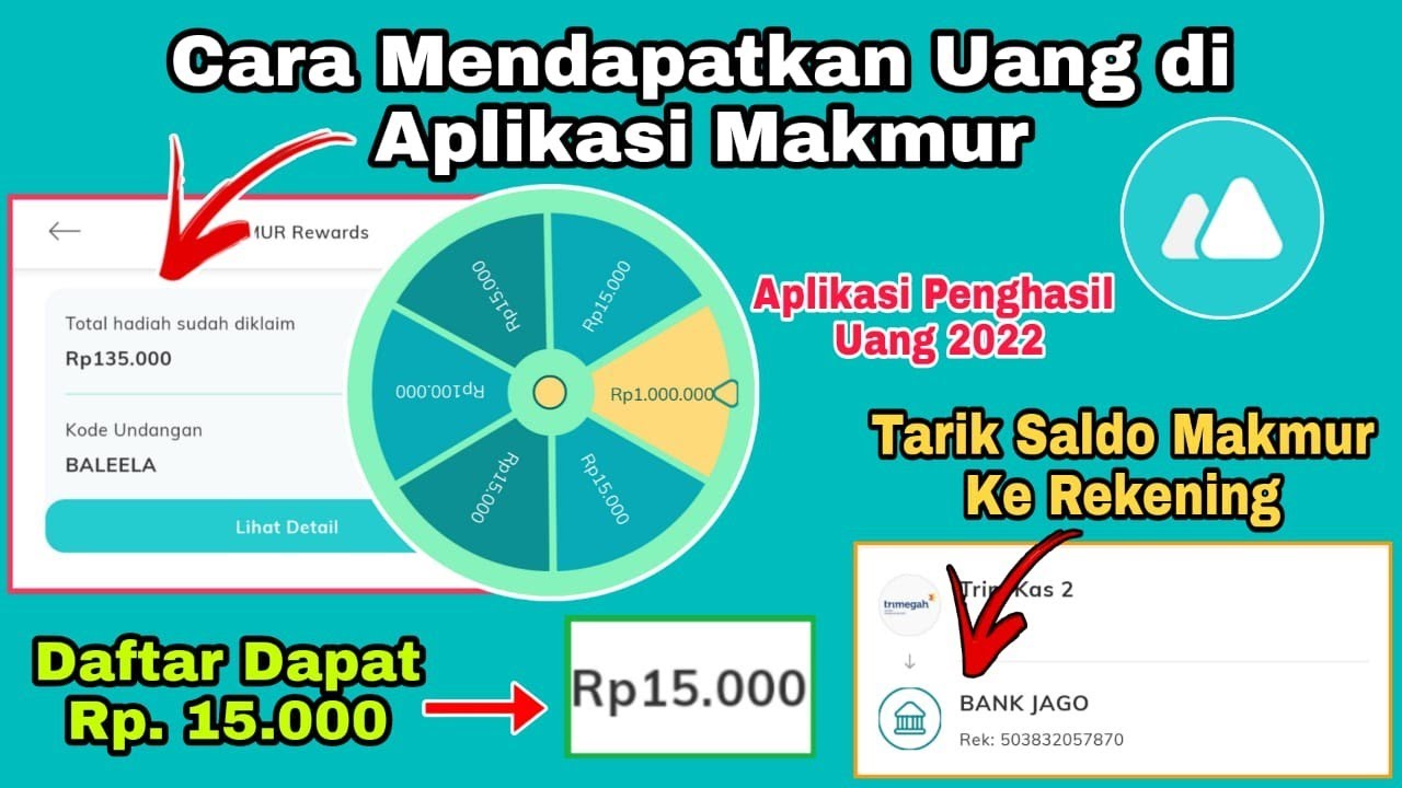 Cara Dapat Uang di Aplikasi Makmur || Cara Tarik Saldo Makmur || Makmur ...