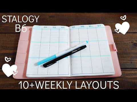 10+ Weekly Layouts || b6 Stalogy || Bullet Journal Spread Ideas - YouTube