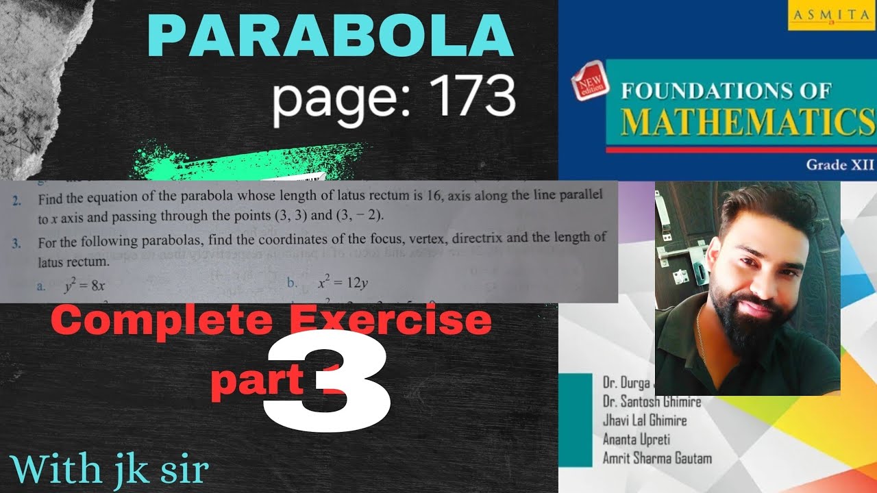Class 12 Math | Chapter the Parabola - part 3 | Complete Exercise with ...