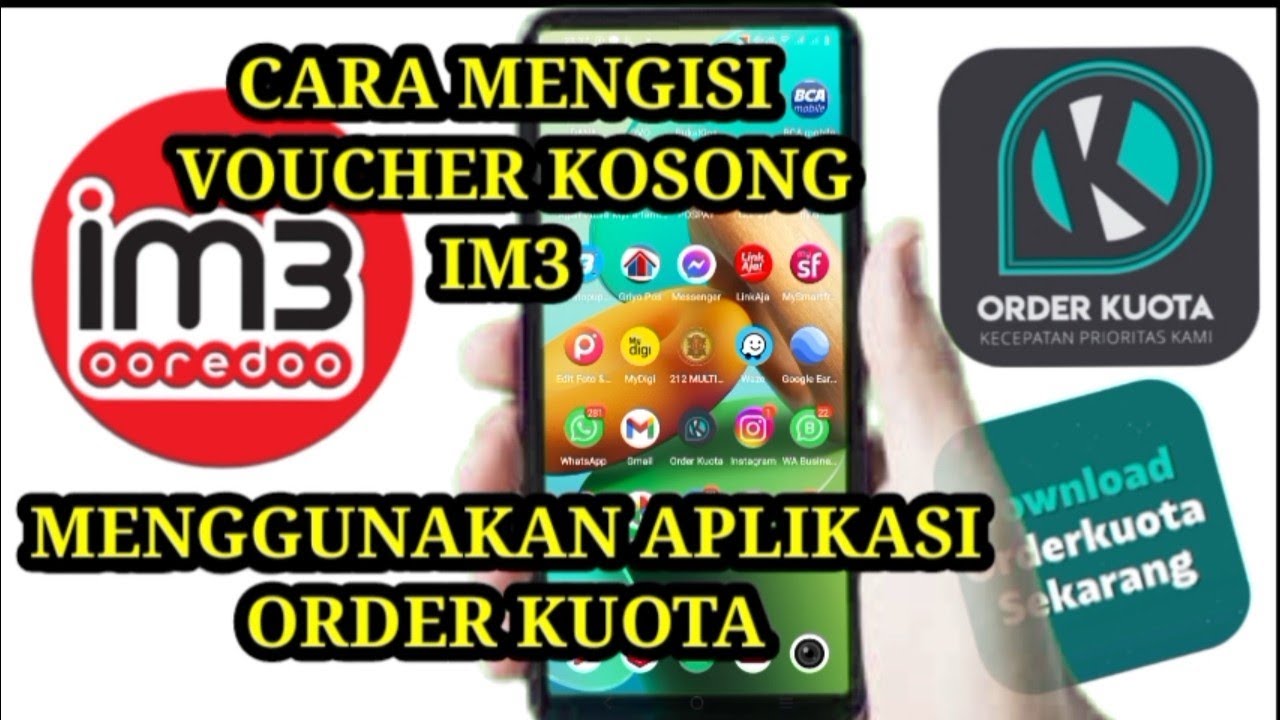 CARA ISI VOUCHER KOSONG IM3 INDOSAT DI APP 0RDER KUOTA - YouTube