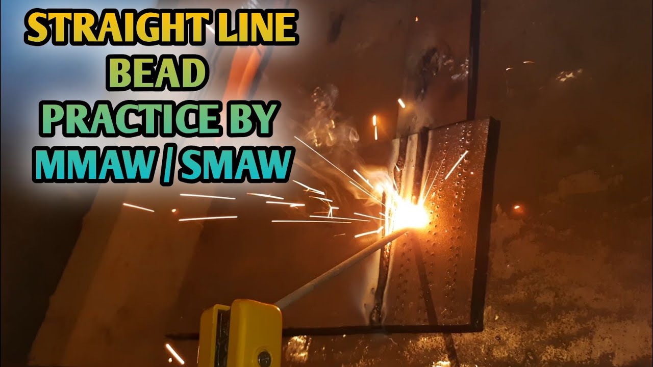 Straight line beads practice by MMAW / SMAW || Straight line welding 🔥🔥 ...