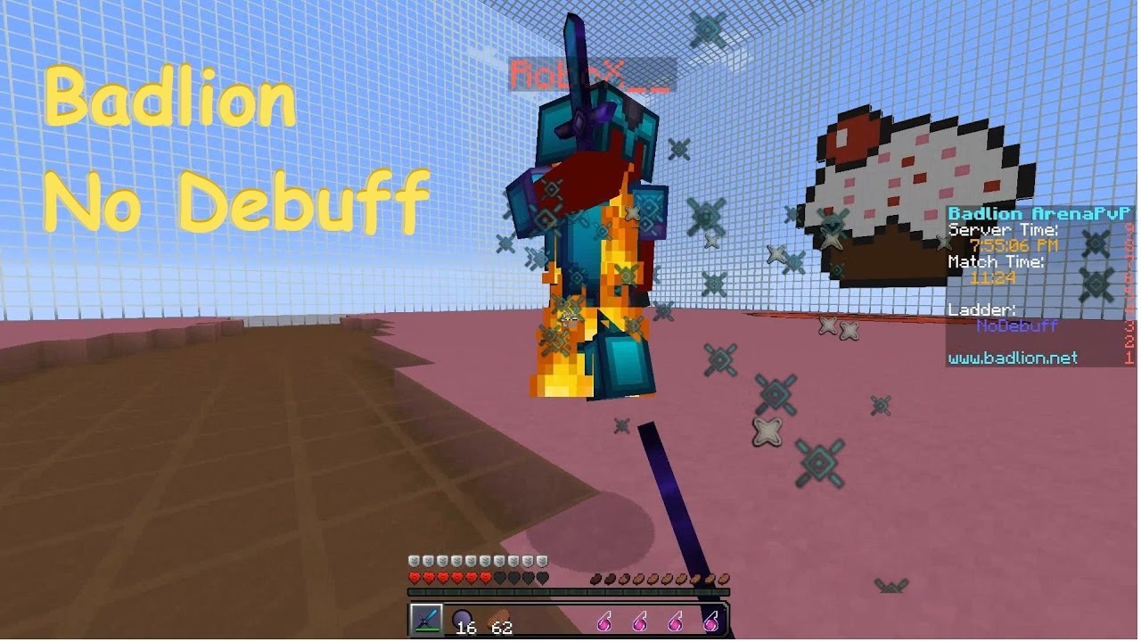 Minecraft PvP No Debuff - Badlion - YouTube