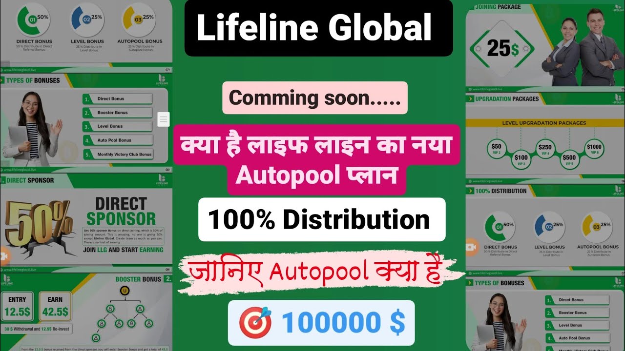 Lifeline Global New Autopool Plan ! income targets 1M $ Starting Coming soon 🔜 - YouTube