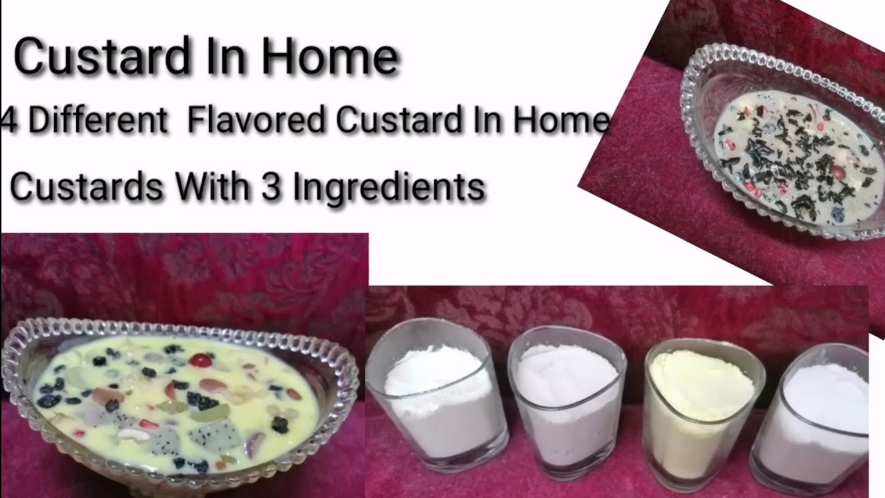 4 Different Varieties Of Custard Powder #Easy Dessert Receipe #Homemade ...