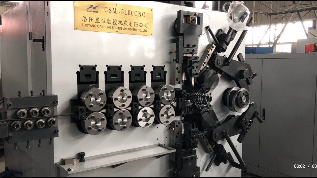 Xianheng Spring coiling machine CSM-5100CNC - YouTube