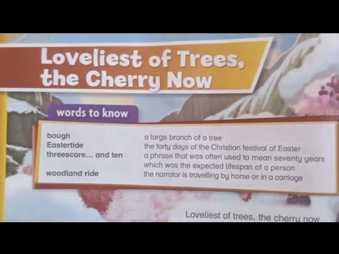 Loveliest of Trees, The Cherry Now#Poem#oxfordmodernenglish#grade5#nps ...