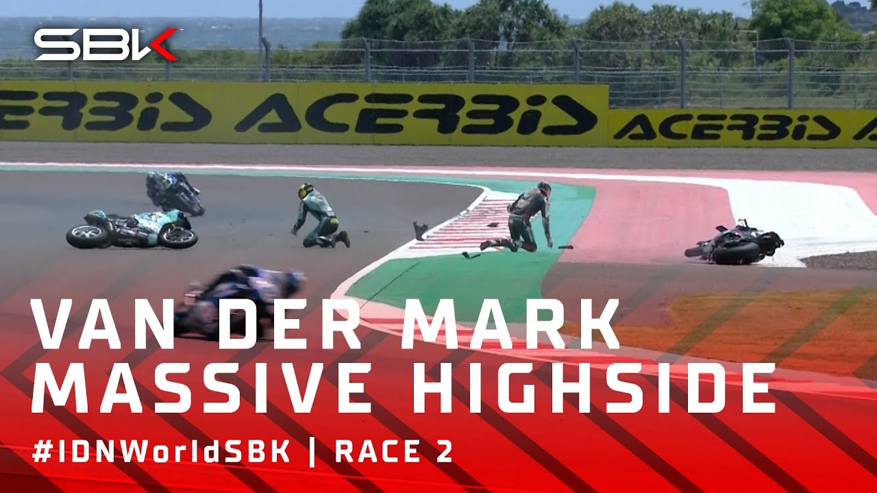 Van der Mark launched in MASSIVE highside 😮‍💨 | #IDNWorldSBK 🇮🇩 - YouTube