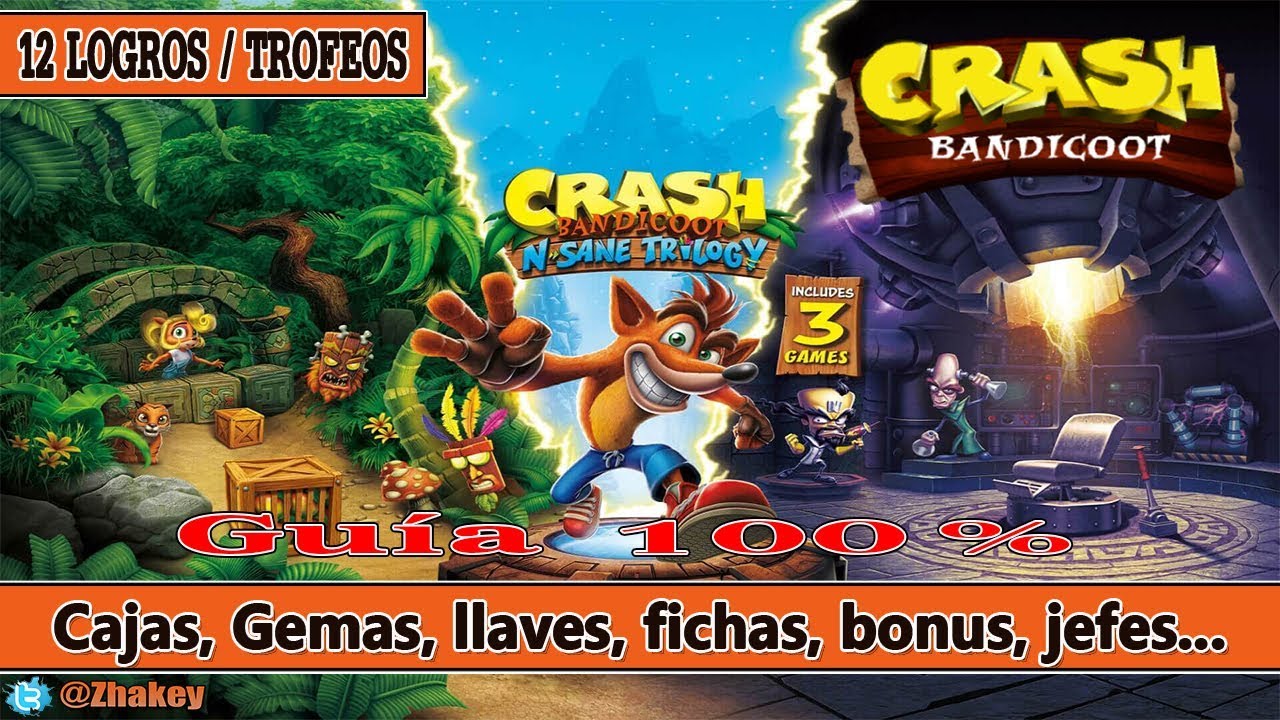 Crash Bandicoot: Guía 100% - Cajas, Gemas, llaves, fichas de personajes ...