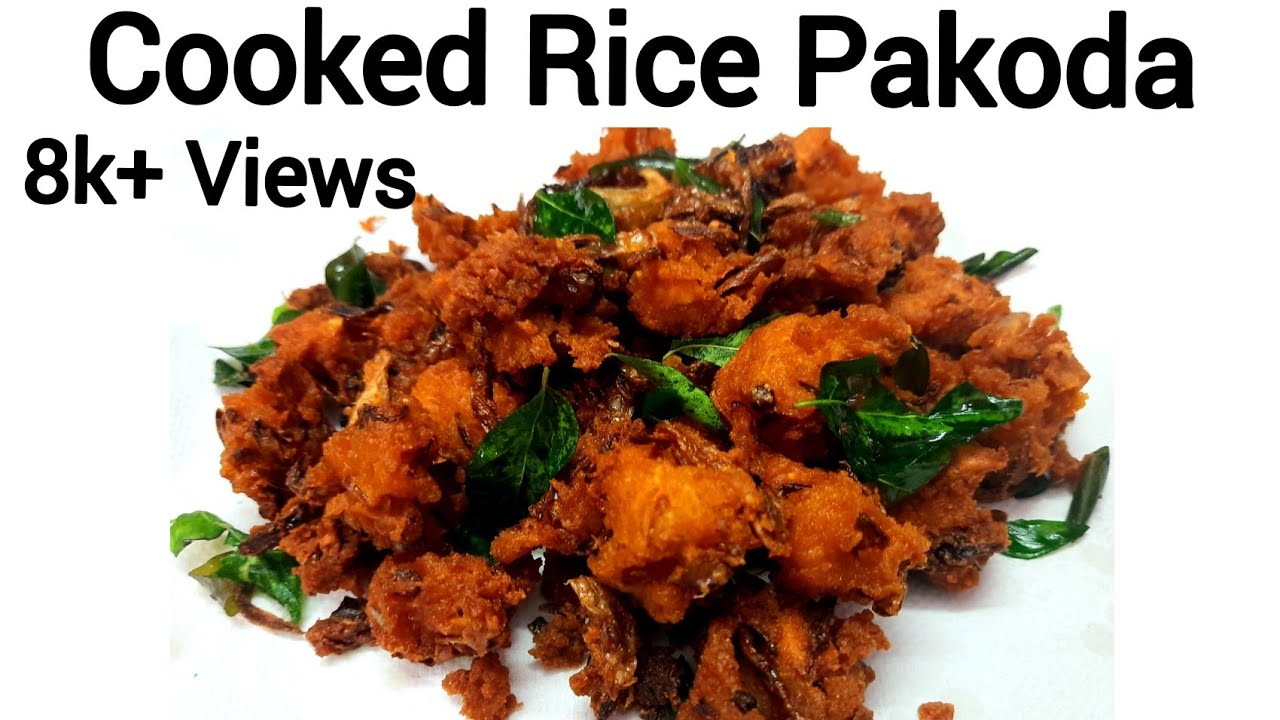 Cooked rice pakoda/Leftover rice pakoda/10mins snack with cooked rice ...