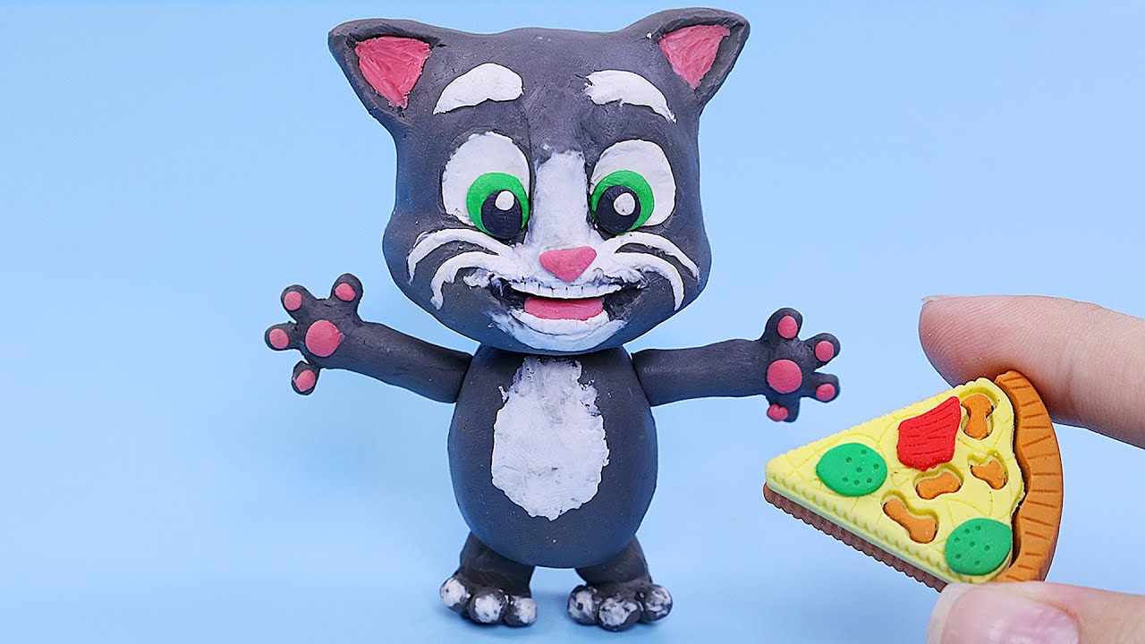 How to make Talking Tom | Polymer Clay Tutorial | ASMR 4K Satisfying ...
