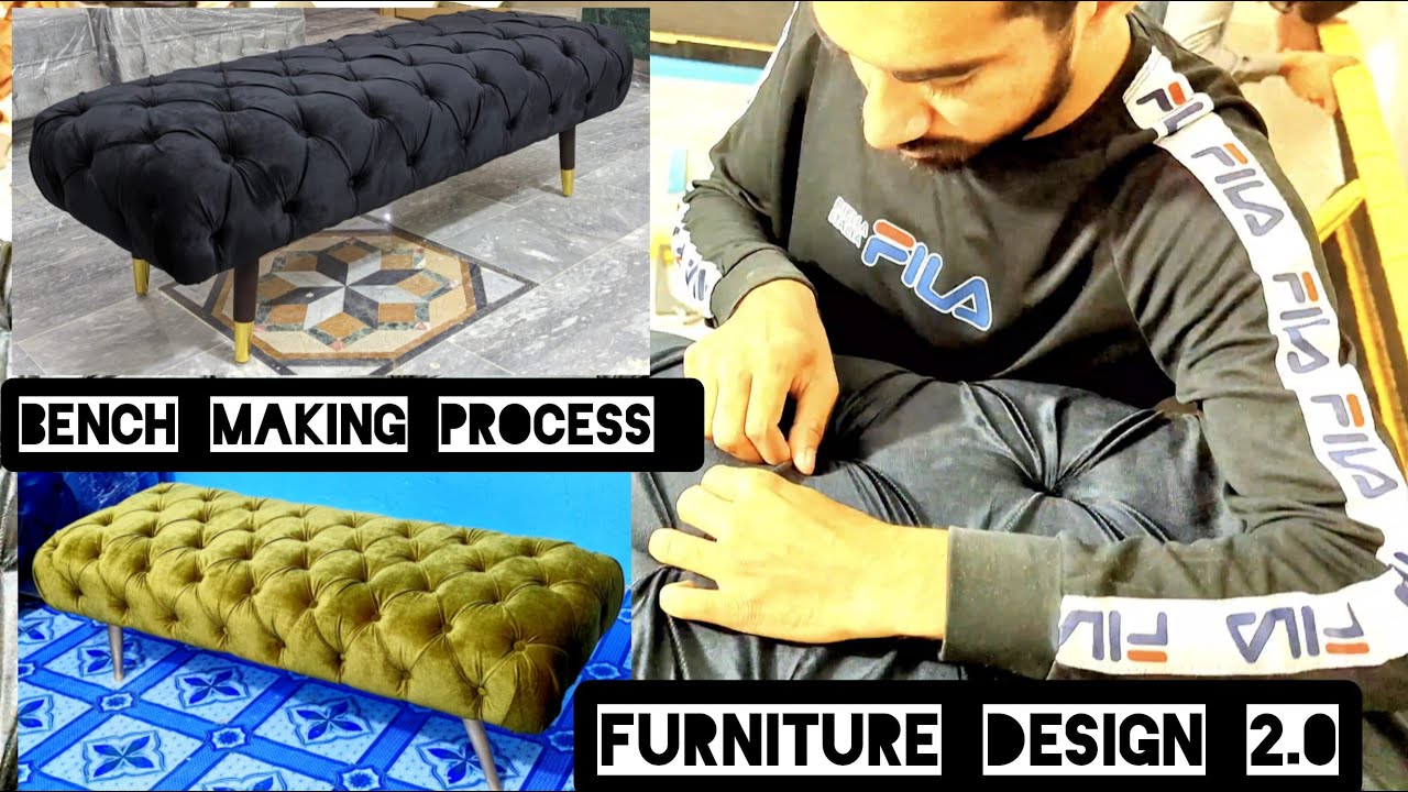 How to make Luxury bench | Diy tufted bench design | Bench making ...
