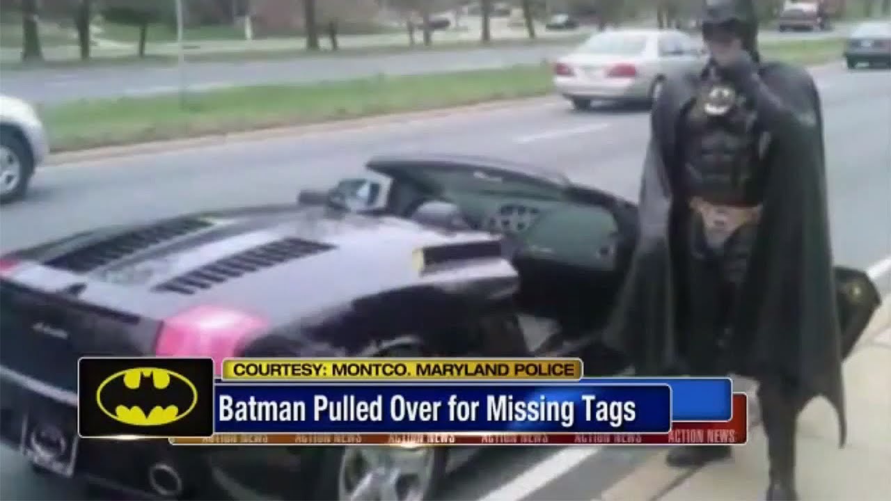 Batman gets pulled over LITERALLY - YouTube