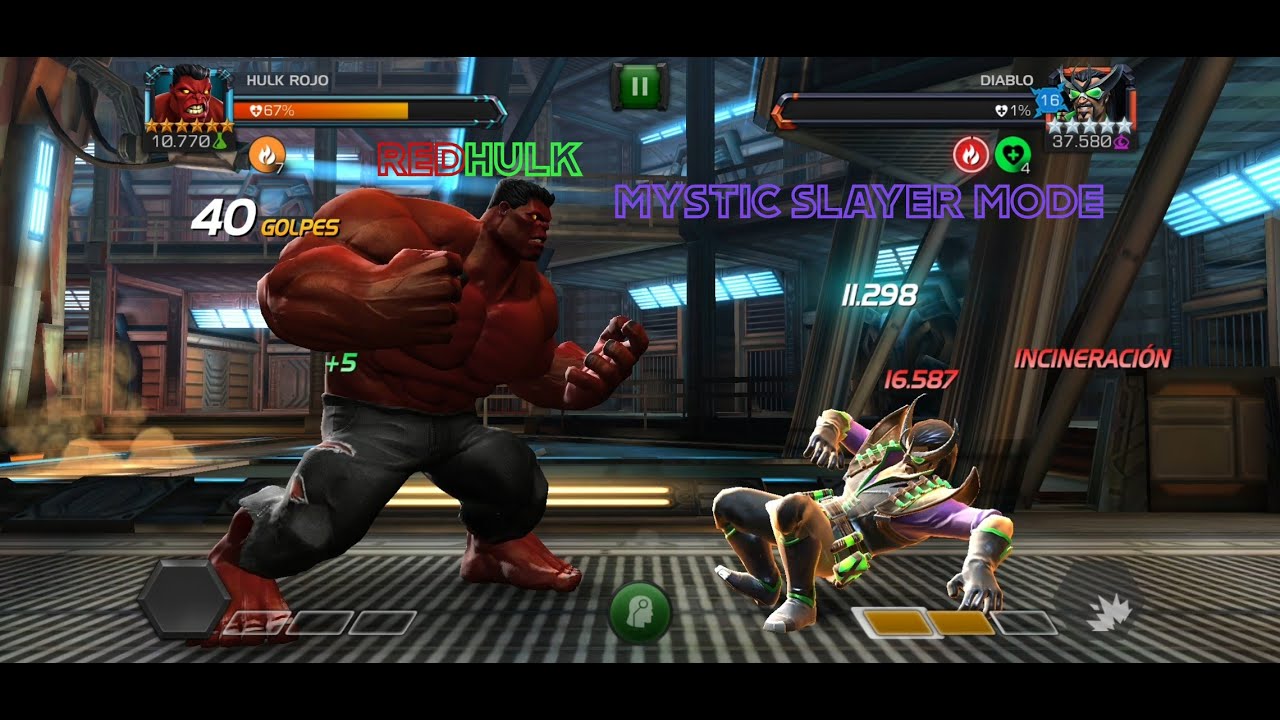 Cómo usar a Red Hulk-Mystic Slayer Mode/MCOC - YouTube