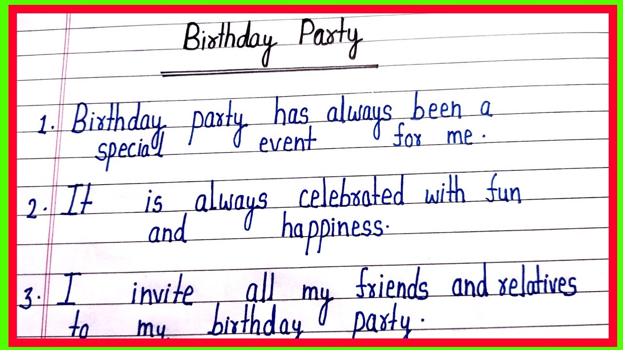 10 lines essay on my birthday party in english/essay on my birthday ...