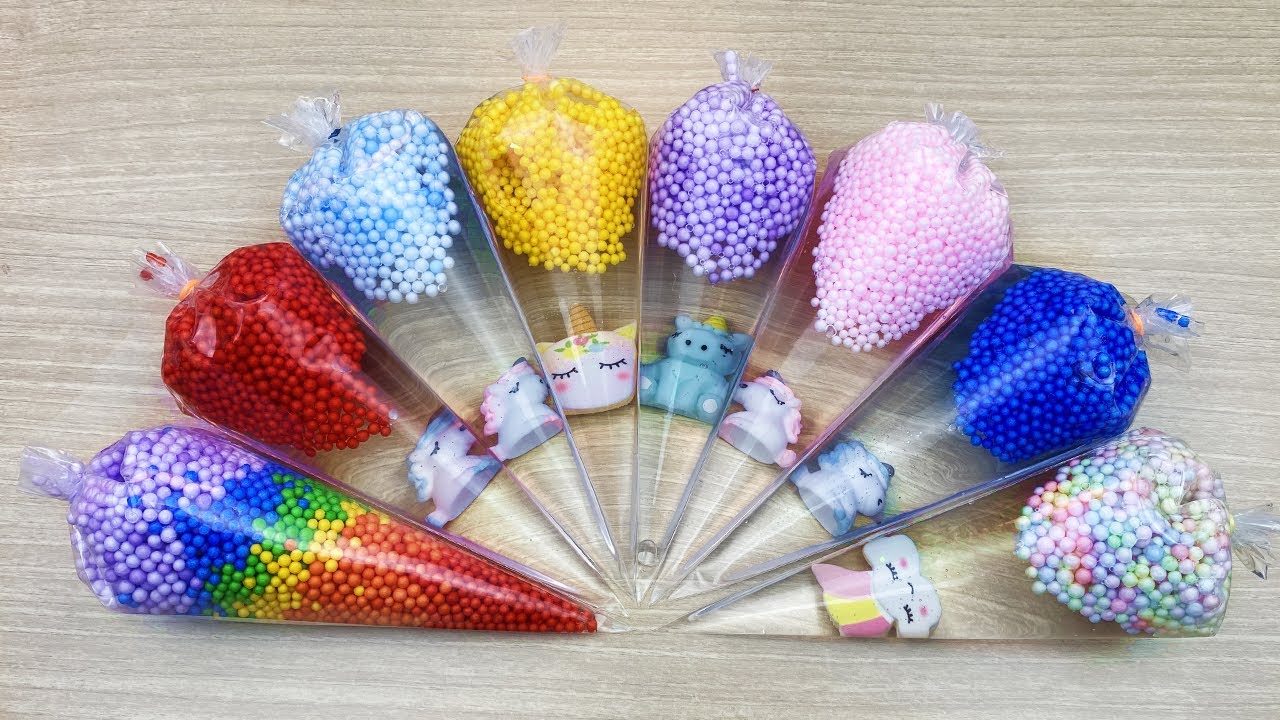 Making Floam ball Slime With Piping Bags | Satisfying Clear Slime, ASMR ...