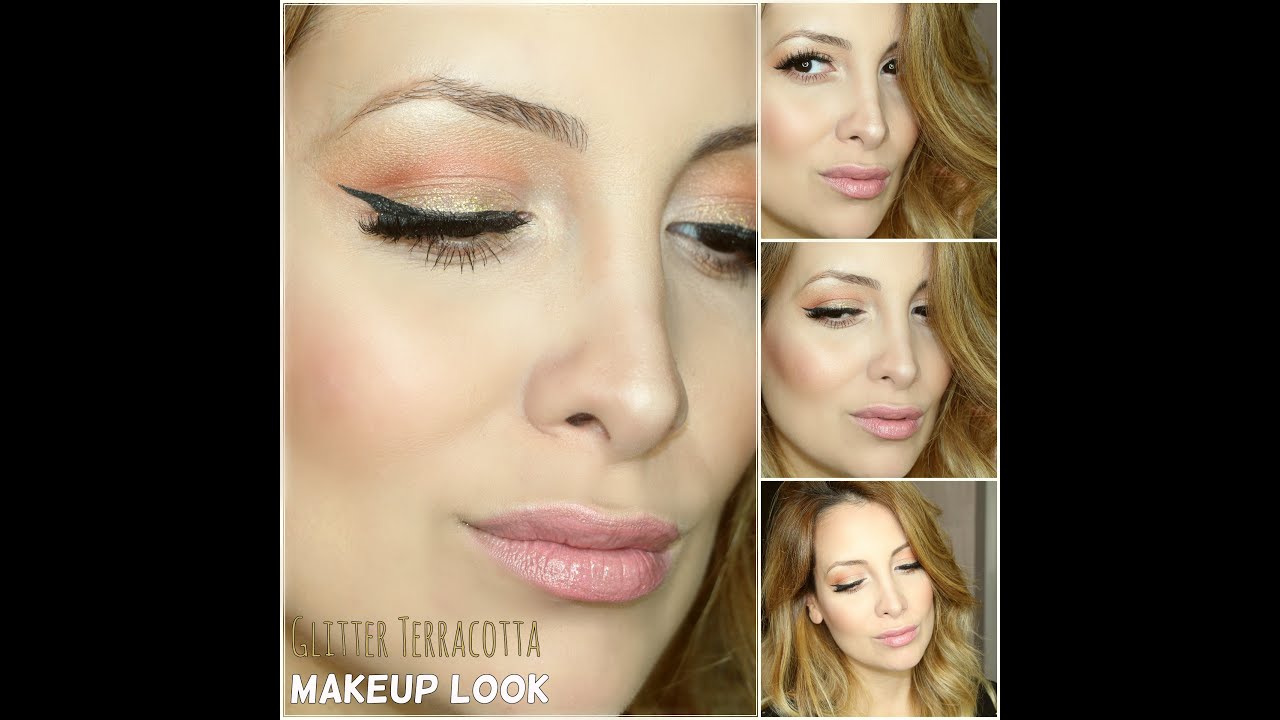 Glitter Terracotta Makeup Look - Like! Priscila - YouTube