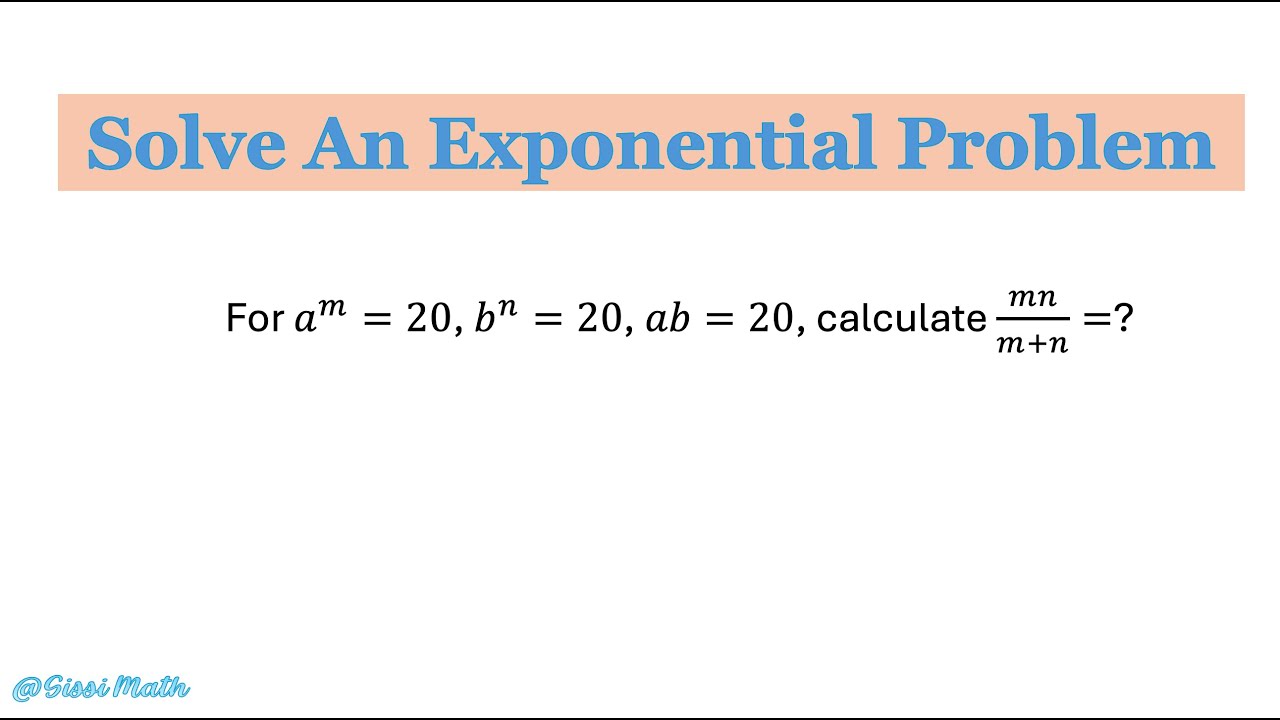 To Solve an Exponential Problem - YouTube