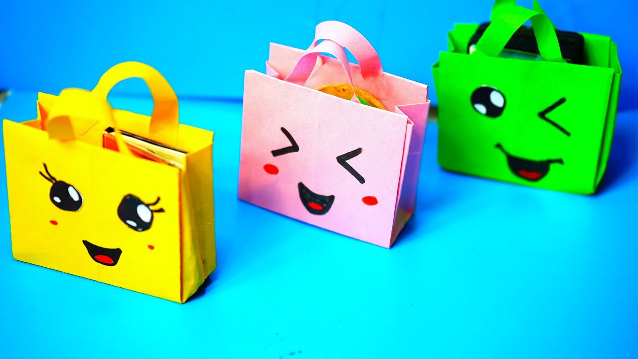 Origami Paper Bag | How To Make Paper Bags with Handles | Origami Gift ...