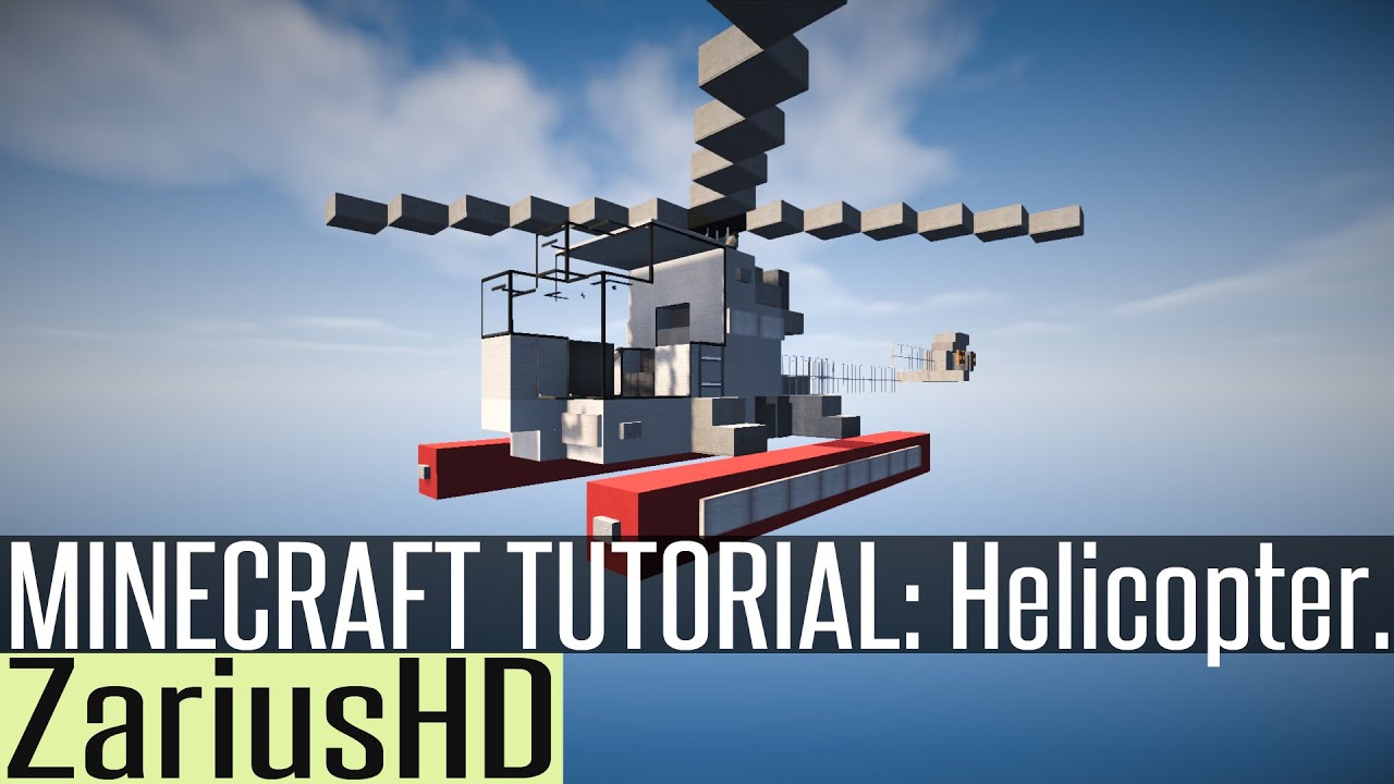 Minecraft Vehicle Tutorial - How to Build : Harbor Helicopter. - YouTube