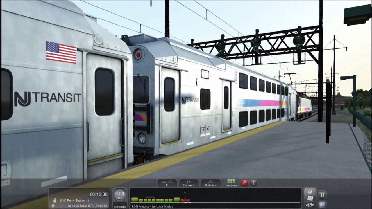 TS2016 HD: NJ Transit ALP-46 4618 Departs Princeton Junction & New Brunswick w/ MultiLevels ...