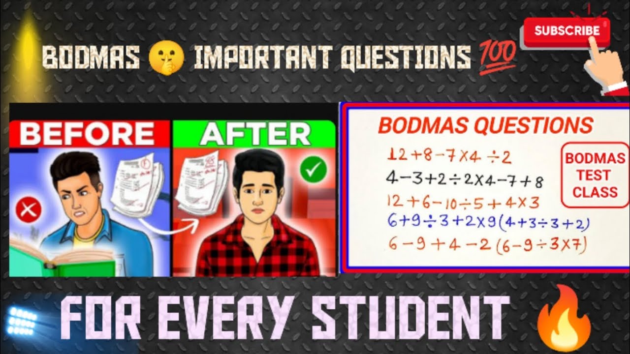 Basic Math's 🔥 How to Solve bodmas question || bodmas rule || बोडमास का नियम || Hariom Sir - YouTube