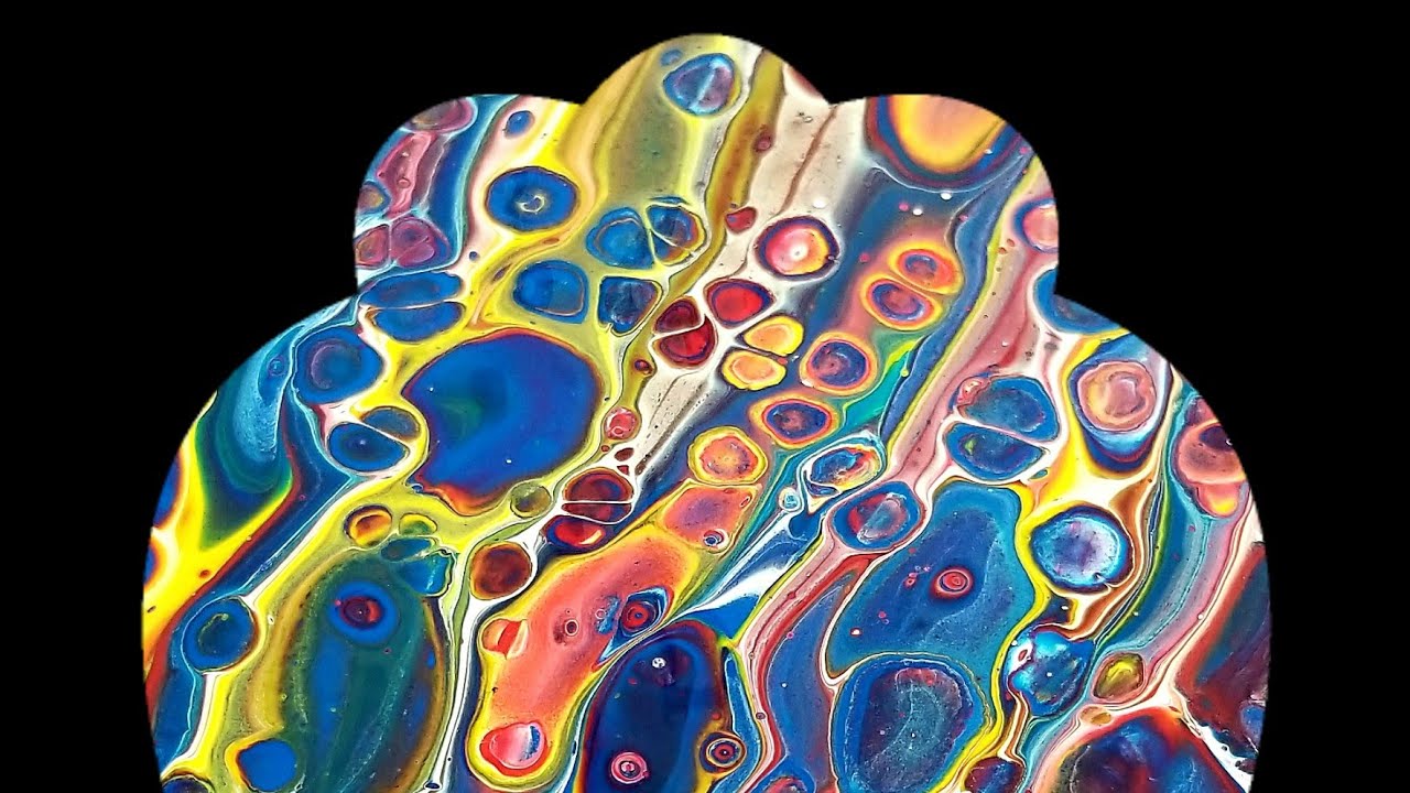 (15) Colorful Acrylic pour painting with primary colors "Candy Jar ...