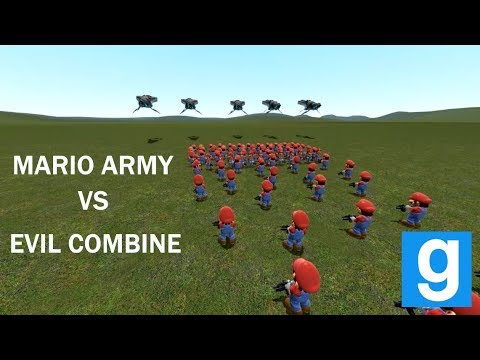 GIANT MARIO ARMY VS COMBINE! Garry's mod sandbox - YouTube