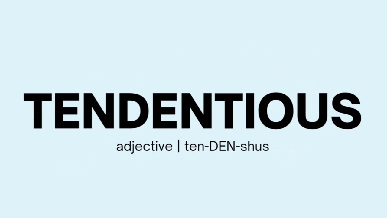 Dive Into "Tendentious" | A Word with a Twist! - YouTube