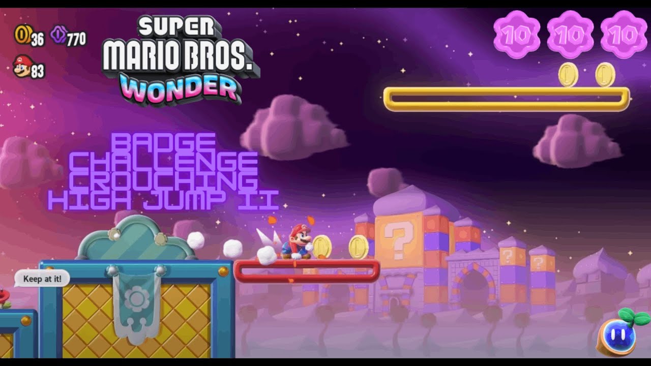 [Super Mario Bros. Wonder] Badge Challenge Crouching High Jump II All ...